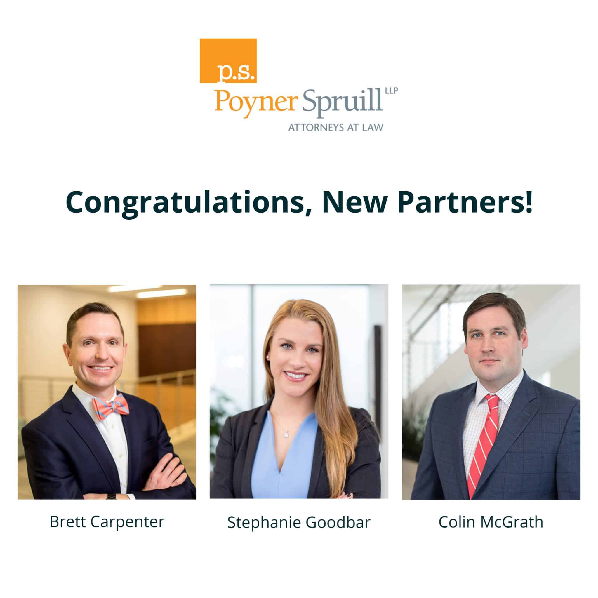 Poyner Spruill Names Three New Partners - Poyner Spruill LLP