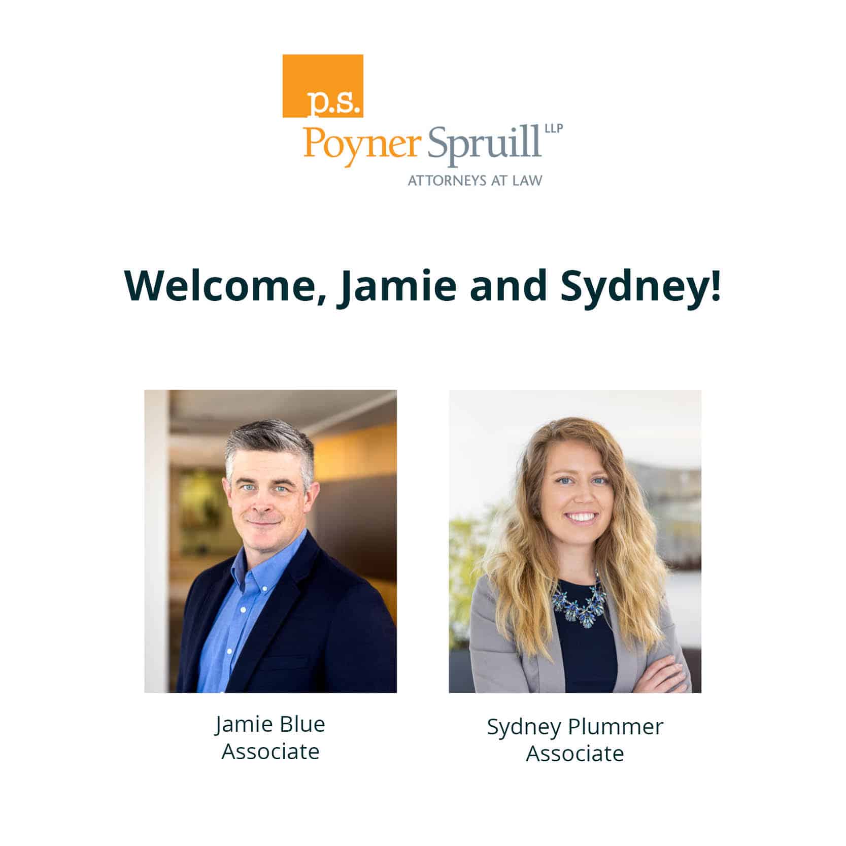 Poyner Spruill Welcomes Two Associates - Poyner Spruill LLP
